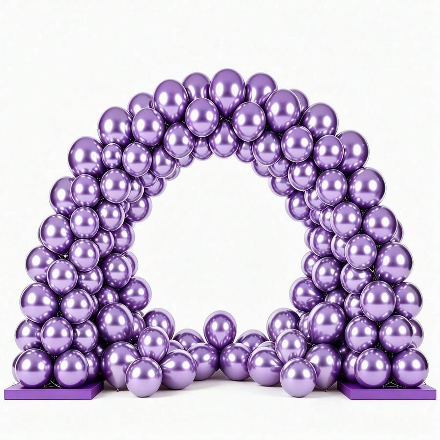 80Pcs 10inch Purple Metallic Latex Balloons Round Balloons For Birthday ...