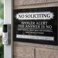 Humorous No Soliciting Sign For Home, 2D Flat Wooden Front Door Plaque ...
