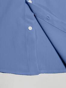 glestore Men's Vintage-Style Casual Textured Solid-Color Button-Down ...