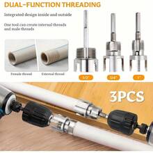 3-Pack Heavy-Duty Pipe Threading Tool Set – 1/2", 3/4", 1" NPT Die ...