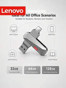 Lenovo USB 3.0 Type C Flash Drive OTG Dual USB Memory Stick High Speed ...