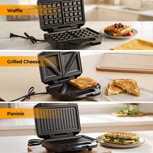 SUSTEAS Waffle Maker For Breakfast, 850W, 304 Stainless Steel, 3 ...