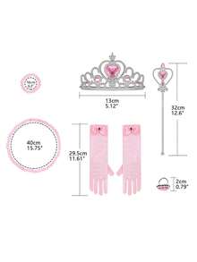 8pcs/Set Girls Pink Mermaid Sleeveless Floral Pattern Dress Accessories ...