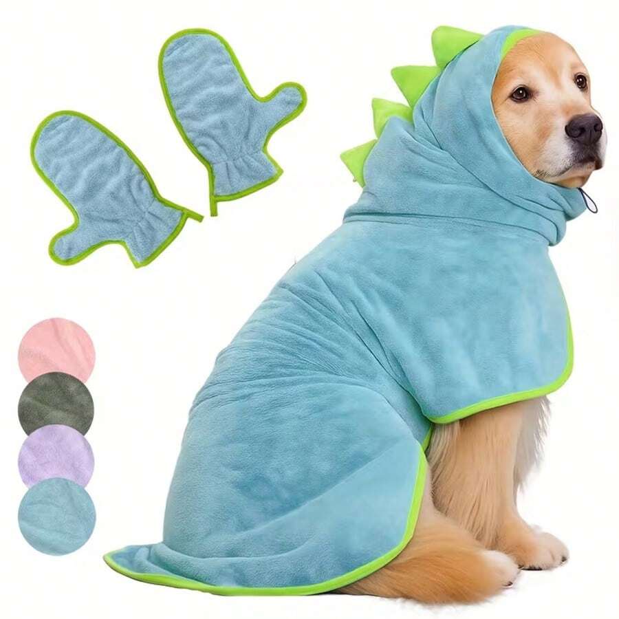 2 Pieces Quick-Drying Dog Bathrobe Pet Towel For Cold Weather, Beach ...