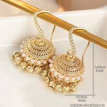 Vintage Luxury Exquisite Earrings, Creative Bell-Shaped Design, Hollow ...