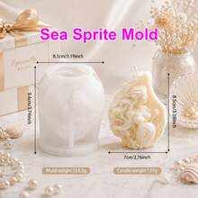 Zhonghui Mold 3D Mermaid Silicone Mold, Ocean Goddess Candle Mold For ...