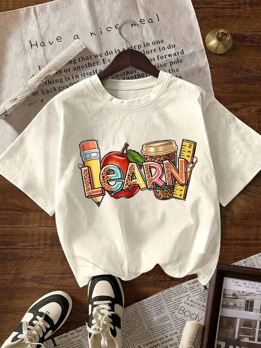 [Back To School Season] Tween Girl One-Piece Printed Pullover Short ...