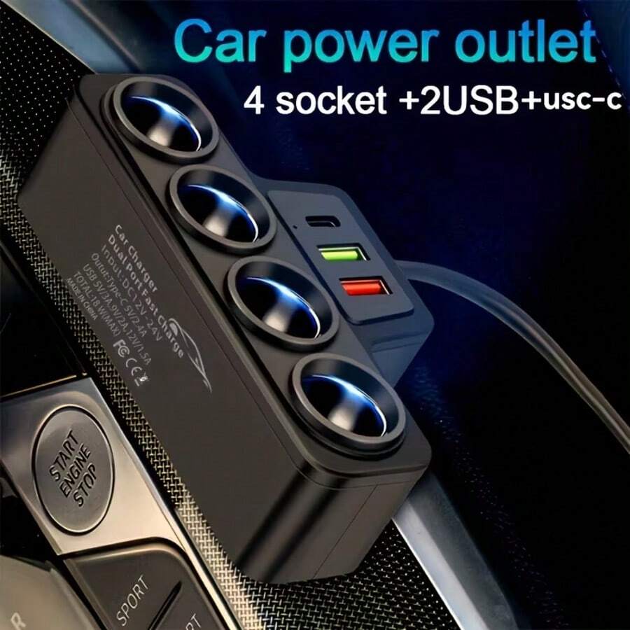 7-In-1 Car Fast Charger USB Multi-Function Car Fast Charging Port ...
