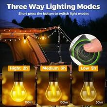 1pc Black ABS Bulb Shape Hanging LED Camping Lantern With Hook ...