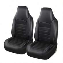 Universal Front Seat Covers - One-Piece PU Leather Protective Covers ...