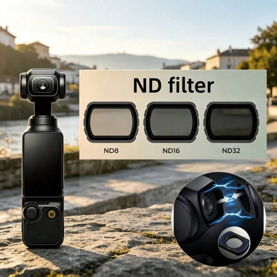 Taamyllrenz Magnetic ND8-ND64 & UV Filter For Osmo Pocket 3. Reduces ...