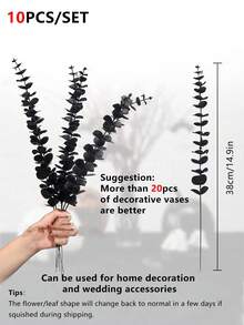 40/25/6pcs Black Eucalyptus Artificial Plants Home Decor Party Holiday ...