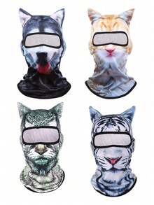 1pc Unisex 3D Animal Pattern Face Mask Sun Protection Mask Outdoor ...