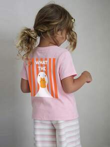 1pc Girls Toddler Creative Cartoon Decorative Pattern Letter Slogan ...
