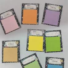 3PCS Random Original Floral Art Cover Sticky Note Pack, Assorted Pastel ...
