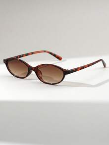 1pc Leopard Print Oval Decorative Eyeglasses Frame, Unisex, Suitable ...