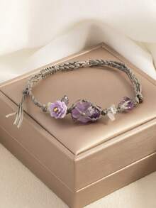 European And American Fashion Woven Net Stone Flower Bracelet, Suitable ...