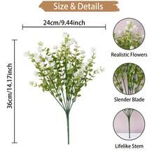 1/2 Bunch Artificial Flowers, Outdoor Decoration, Realistic Faux Plants ...