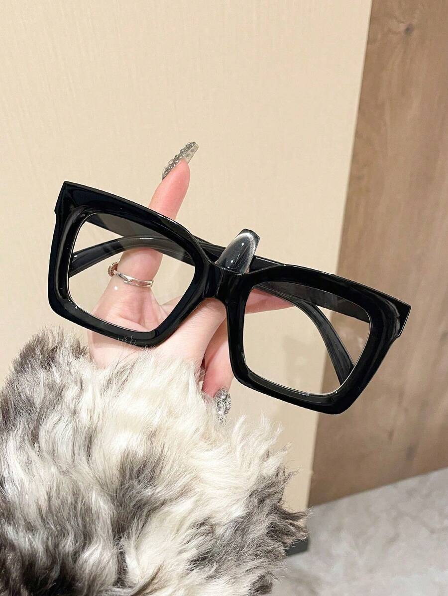 1pc Y2K Square-Shaped Cute Retro Clear Lens Eyeglasses Accessory For ...