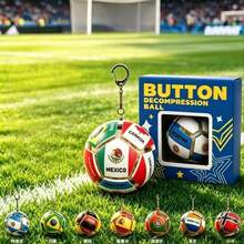 World Cup Squeeze Football Stress Relief Pendant, 12 Country Flags ...