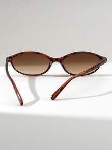 1pc Leopard Print Oval Decorative Eyeglasses Frame, Unisex, Suitable ...