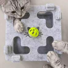 Cat Toy Self-Entertainment Boredom Buster Interactive Puzzle Maze Felt ...