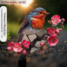 Cross-Border New Hummingbird Flower Garden Acrylic Ground Stake Decor ...