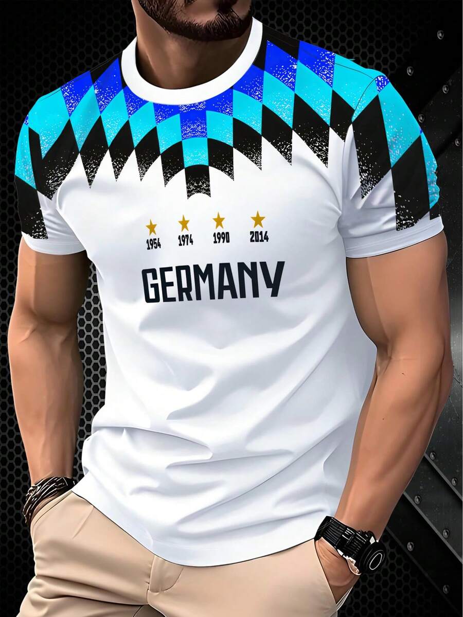 Germany Team 4-Star Champion Commemorative Short Sleeve T-Shirt For Men ...