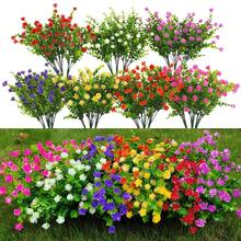 1/2 Bunch Artificial Flowers, Outdoor Decoration, Realistic Faux Plants ...