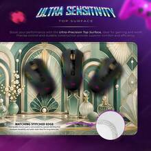 Luxury Aesthetic Green & Gold Gaming Mouse Pad, Extra Large Extended ...