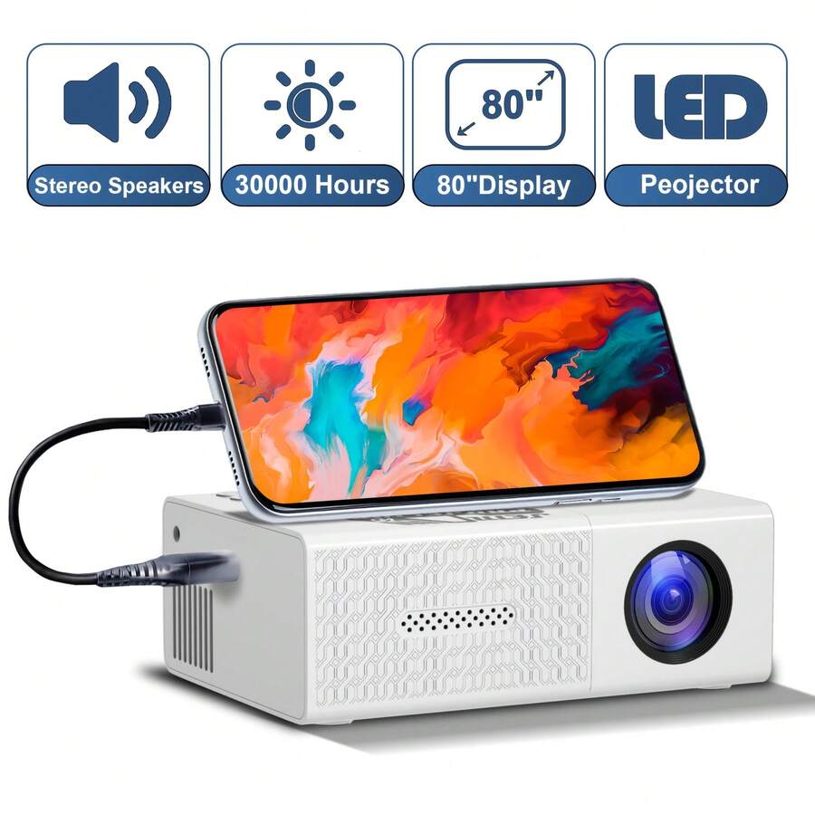 Portable Video Projector, Home Theater Projector, Mini Outdoor ...