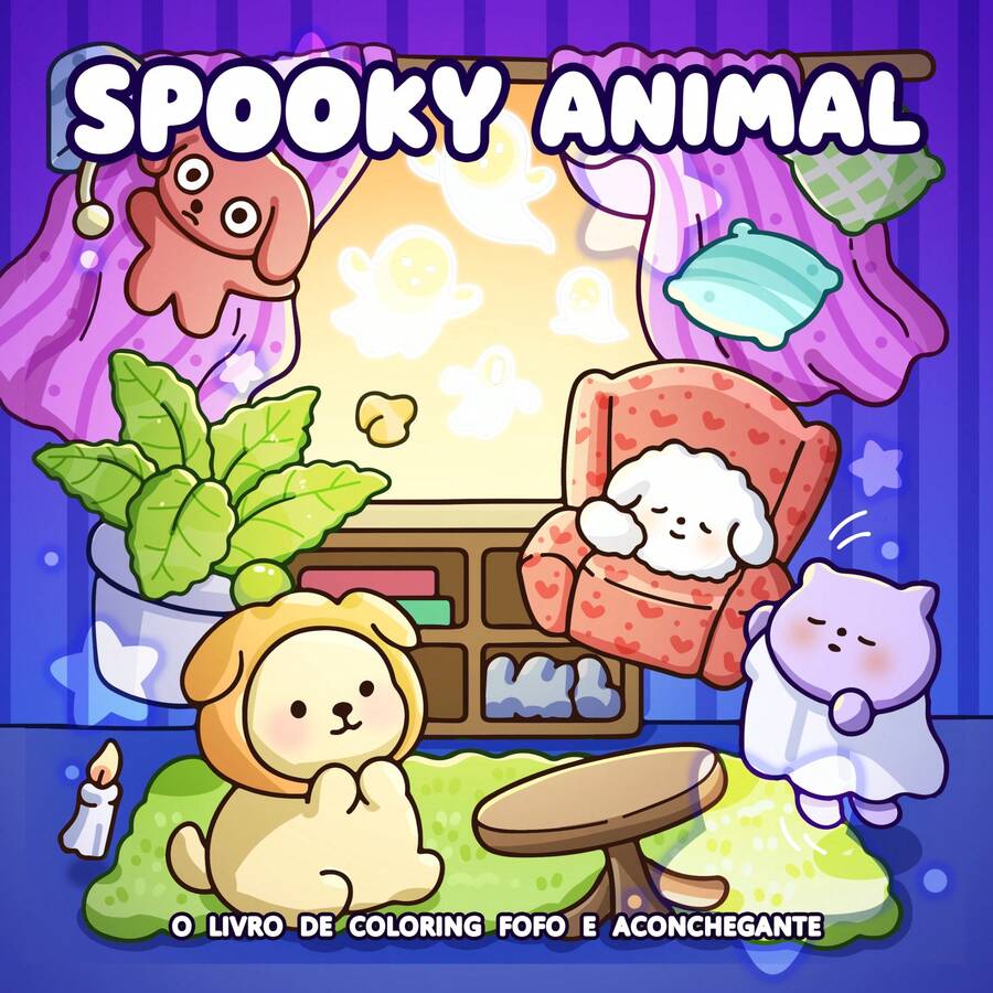 Spooky Animals: A Cute And Simple Coloring Book For Students, 24 Pages ...