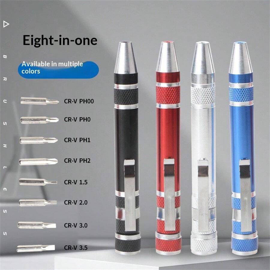 Multifunctional 8-In-1 Screwdriver Bit Set, Aluminum Alloy Pen-Style ...
