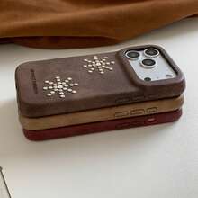 Pony PU Leather Texture Handmade Rhinestone Snowflake Design Exquisite ...