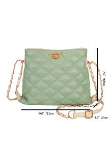 Bolsa Transversal Acolchoada com Corrente Feminina, Mini Bolsa, Bolsa ...