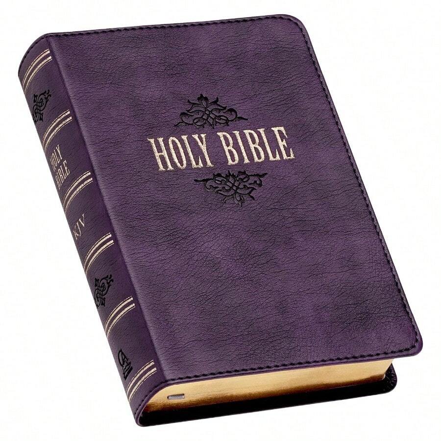 KJV Holy Bible, Large Print Compact Bible, Purple Faux Leather Bible W ...
