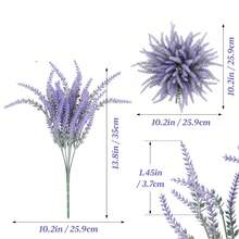1/5/15/20Pcs Artificial Outdoor Lavender Fake Plastic Purple Flowers ...