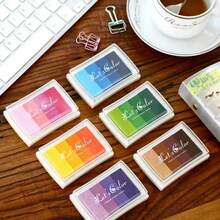 Multi-Color Rainbow Ink Pad, Washable Finger Ink Pad, Rubber Stamp Ink ...