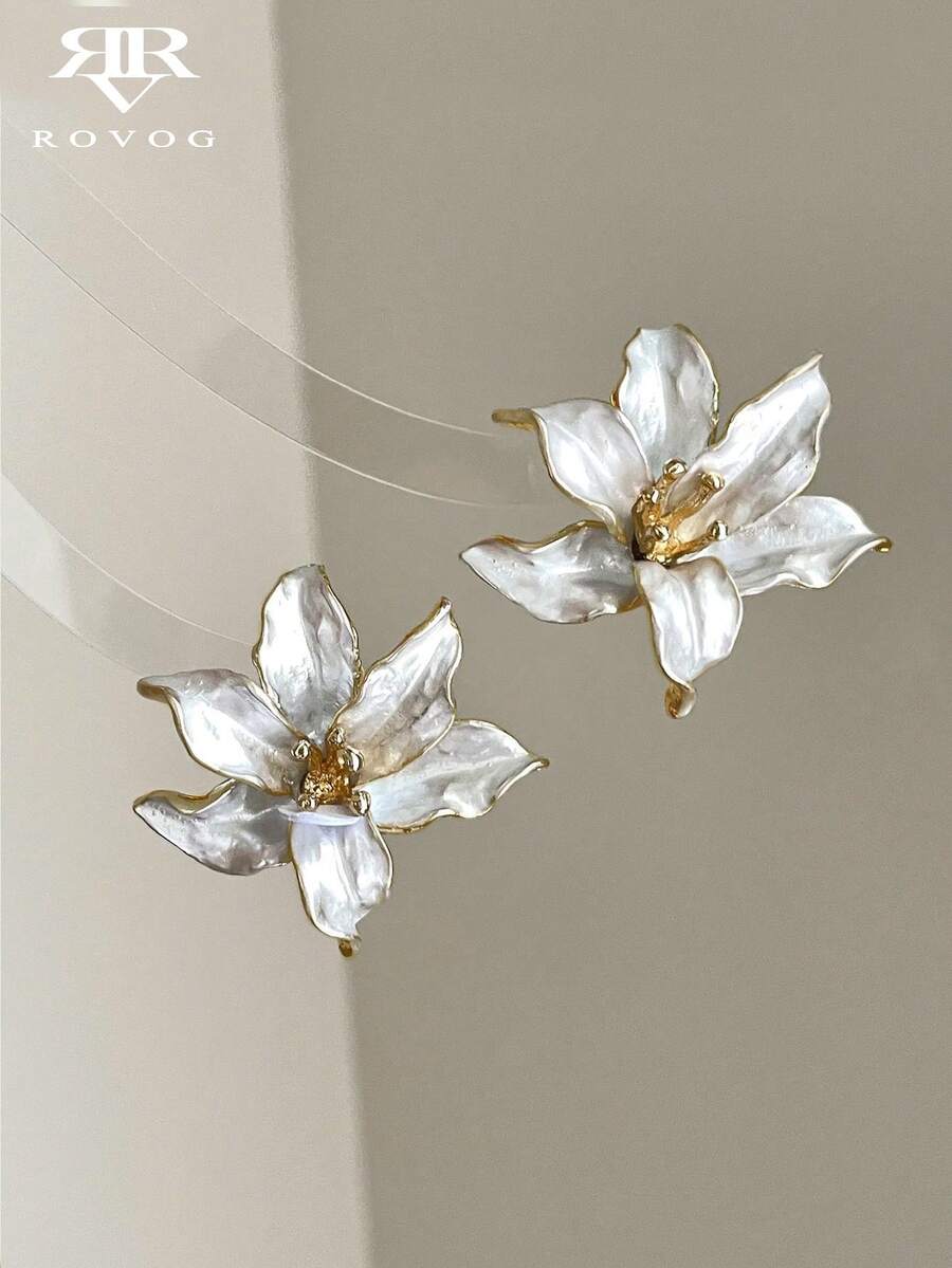 1 Pair French Vintage Elegant Elegant Gentle High-End Asymmetrical ...