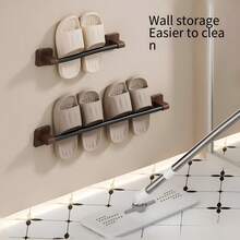 A Wall-Mounted Slipper Rack For Home Use, Behind-The-Door Slipper Rod ...