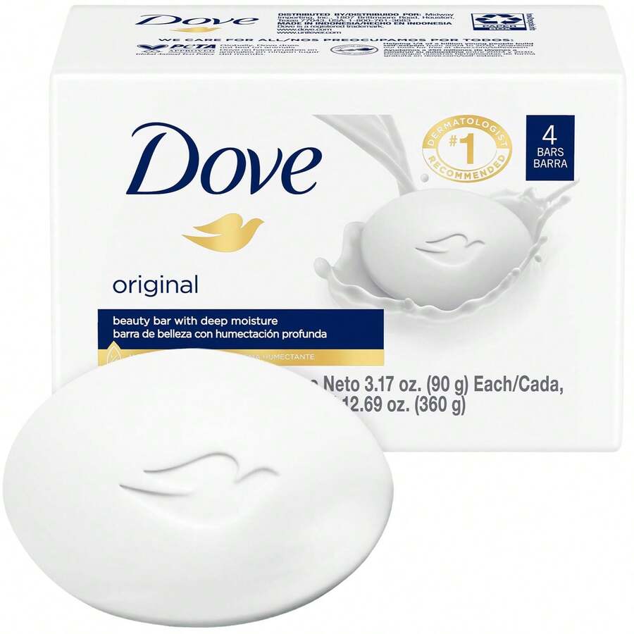Dove Soap, Original Beauty Bar Pack (4 Soap Bars) – 3-In-1 Moisturizing ...