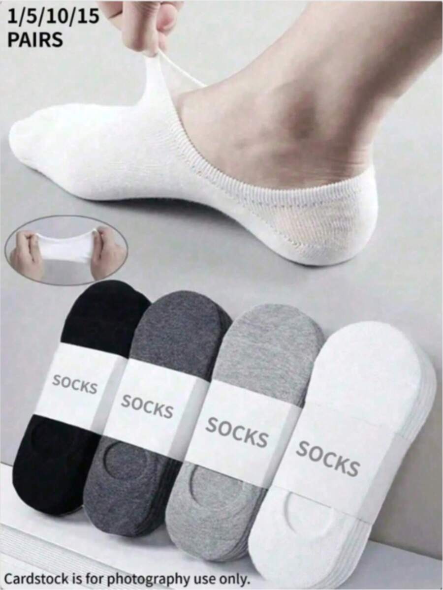 5 Pairs Unisex Invisible Socks, Casual Thin Boat Socks, Suitable For ...