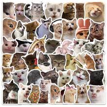 50pcs Cartoon Cat Expression Graffiti Stickers, Decorative Stickers For ...