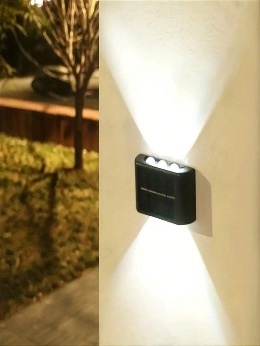 2/1pc Solar Wall Light, Outdoor 6 LED Beads Deck Light, Wall Lamp ...