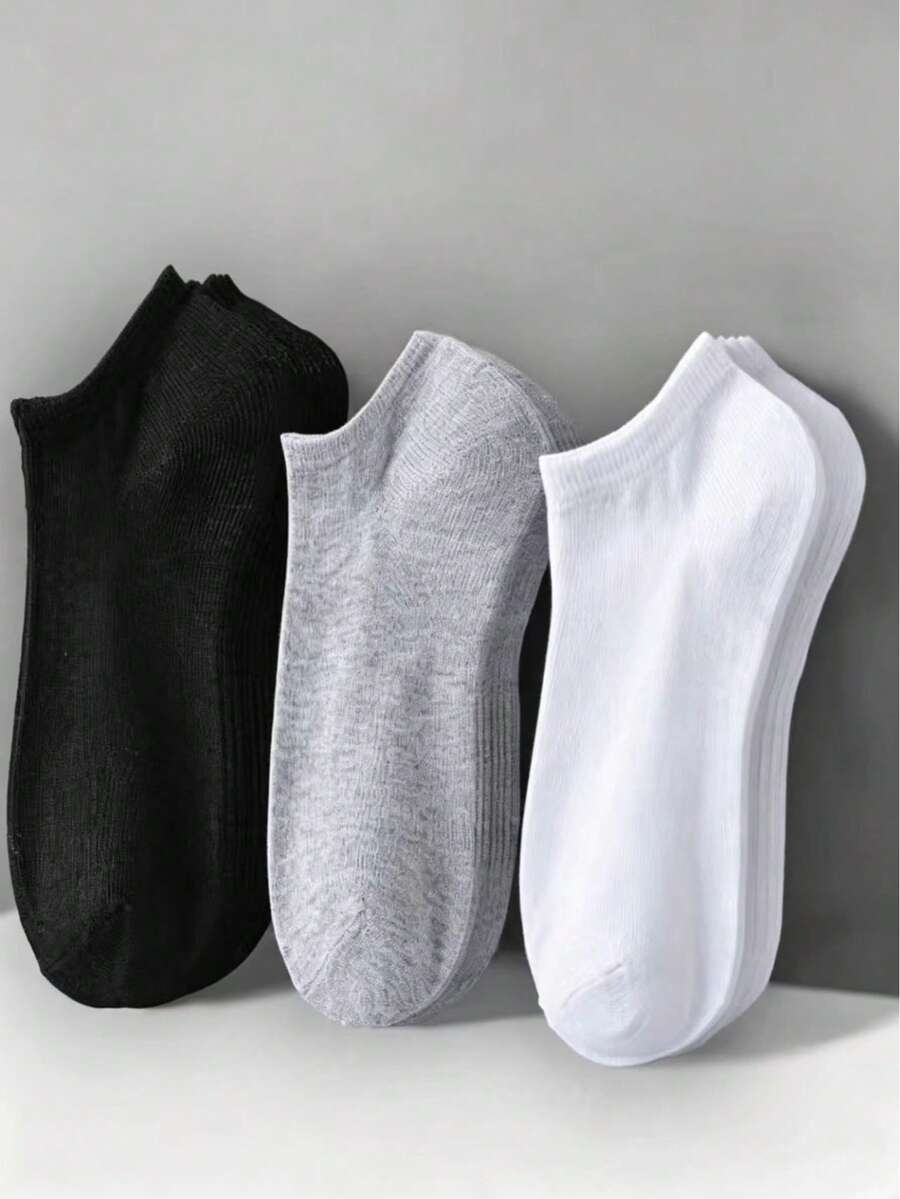 1/5/7/10/20 Pairs Women's And Men's Cotton Solid Color Spring/Autumn ...