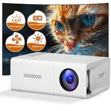 JEIN [Wired Mobile Screen Mirroring] HD Projector, HD Mini Projector ...