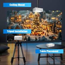 JEIN [Wired Mobile Screen Mirroring] HD Projector, HD Mini Projector ...