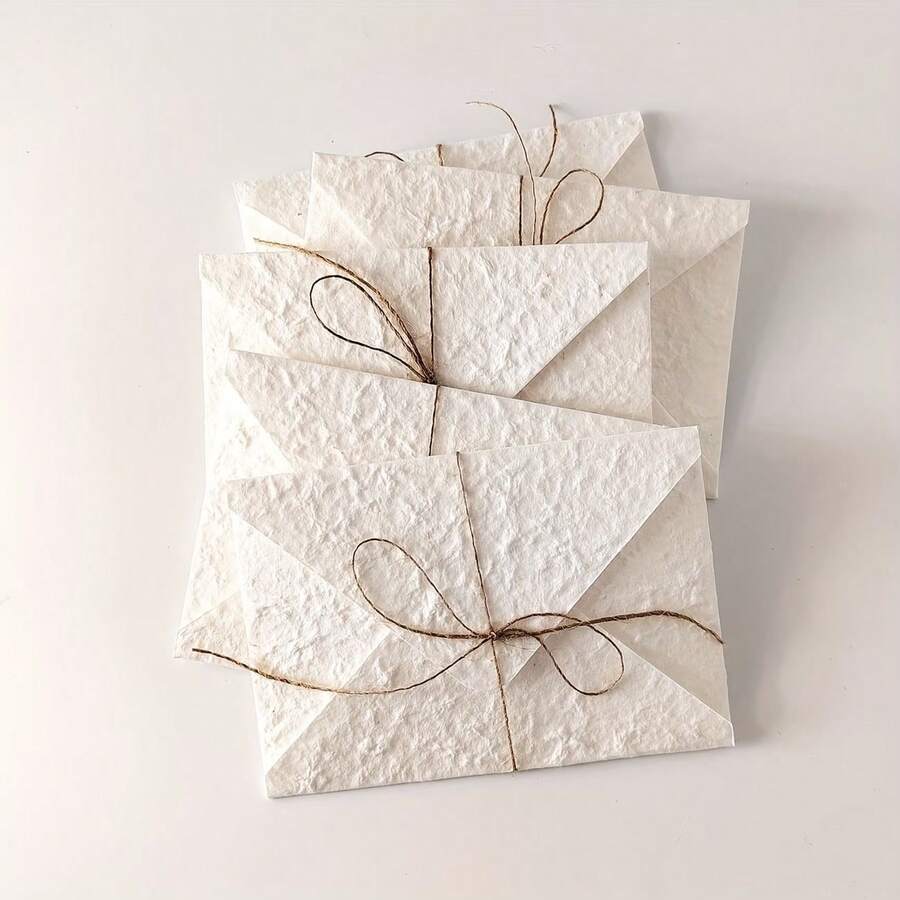 1/5/10pcs Handmade White Paper Envelopes, Perfect For Wedding ...