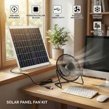1pc Solar Powered USB Fan, 8 Inch Protable Fan With 10W Solar Panel ...