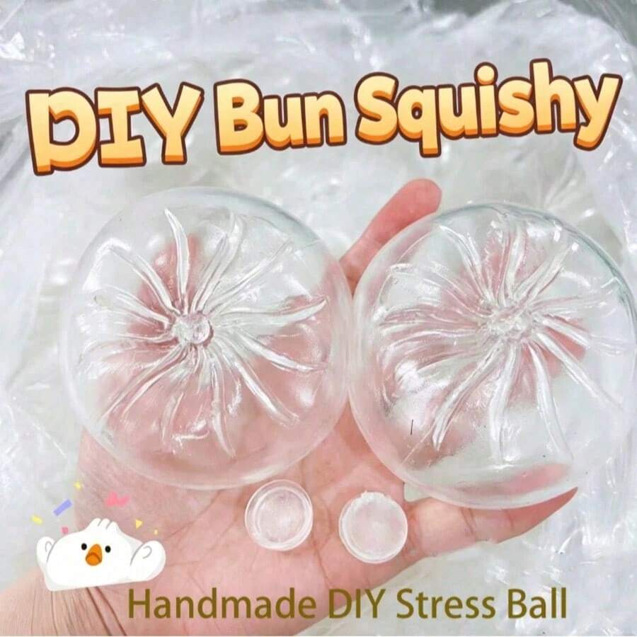1pc DIY Handmade Hollow Ball TPR Crystal Transparent Bao Skin Squeeze ...